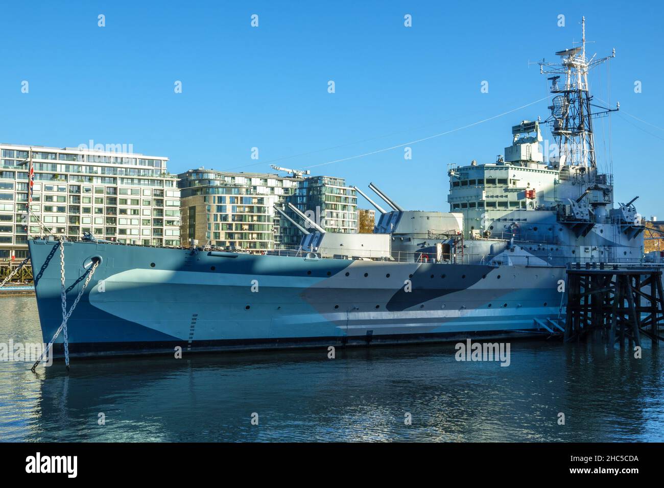 HMS Belfast, a light cruiser warship, formerly of the Royal Navy and ...