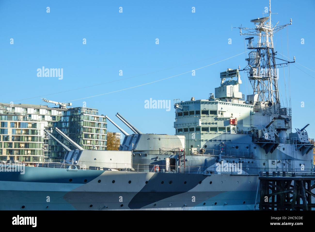 HMS Belfast, a light cruiser warship, formerly of the Royal Navy and ...