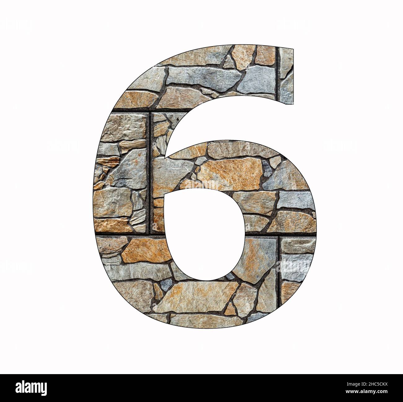Number 6 on rustic stone background Stock Photo - Alamy