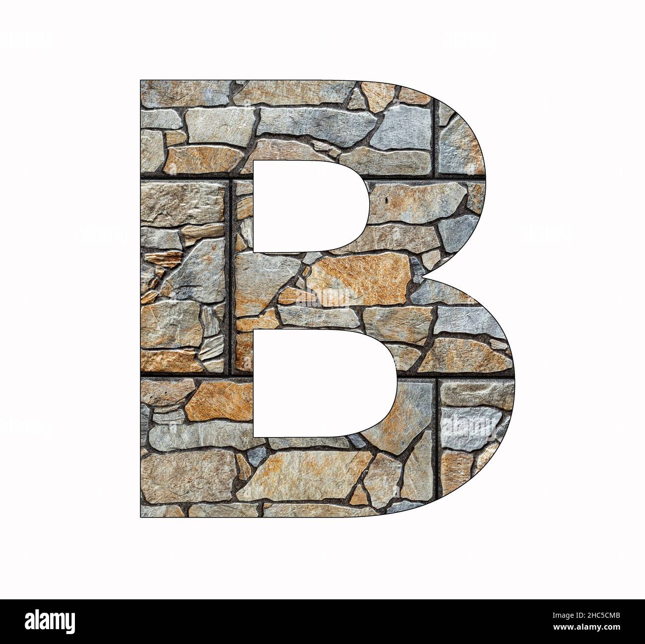 Alphabet letter B - Rustic stone background Stock Photo - Alamy