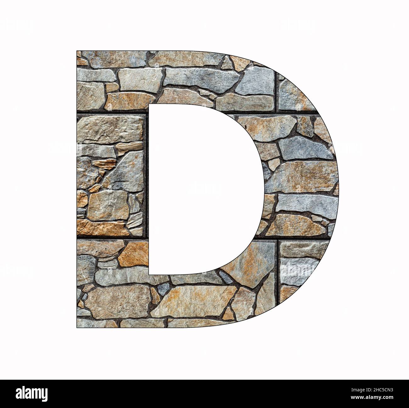 Alphabet letter D - Rustic stone background Stock Photo - Alamy