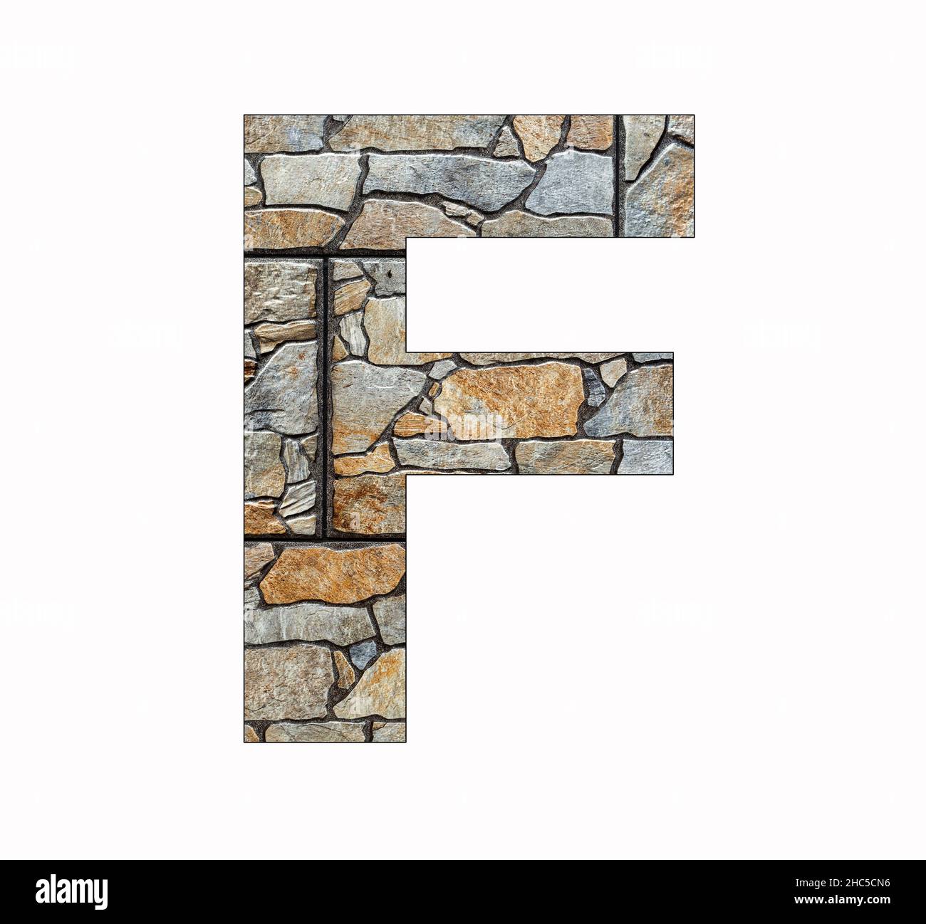 Alphabet letter F - Rustic stone background Stock Photo - Alamy