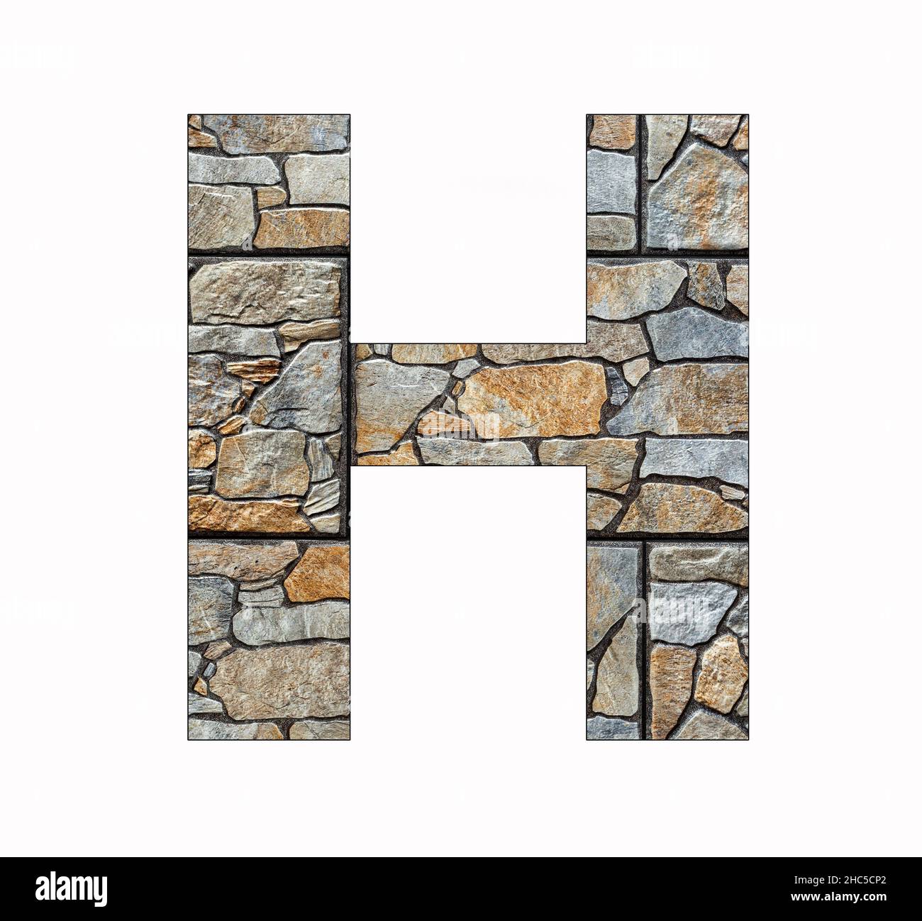 Alphabet letter H - Rustic stone background Stock Photo - Alamy
