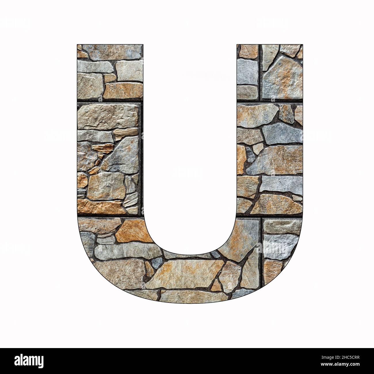 Alphabet letter U - Rustic stone background Stock Photo - Alamy