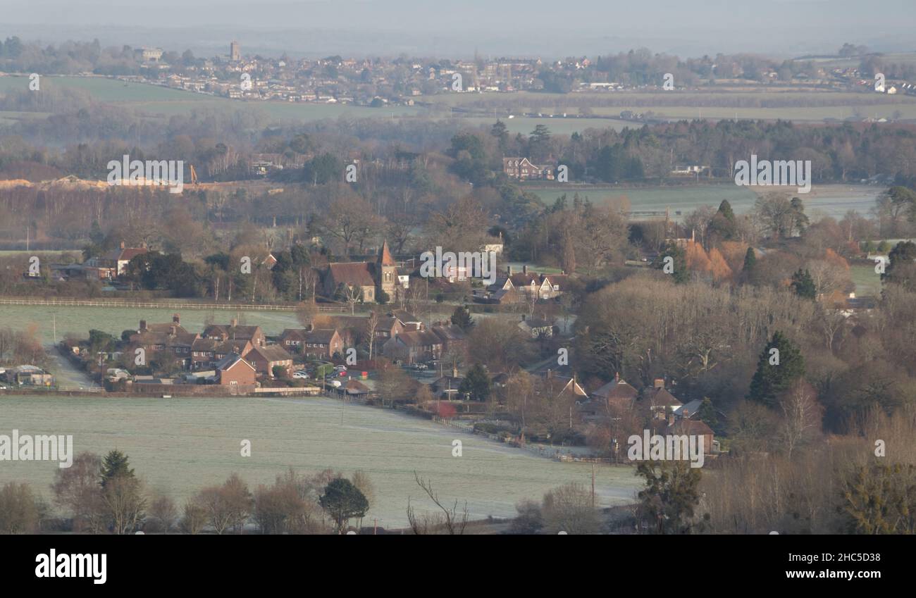 Winter landscape of Duncton and Petworth, West Sussex, UK Stock Photo ...