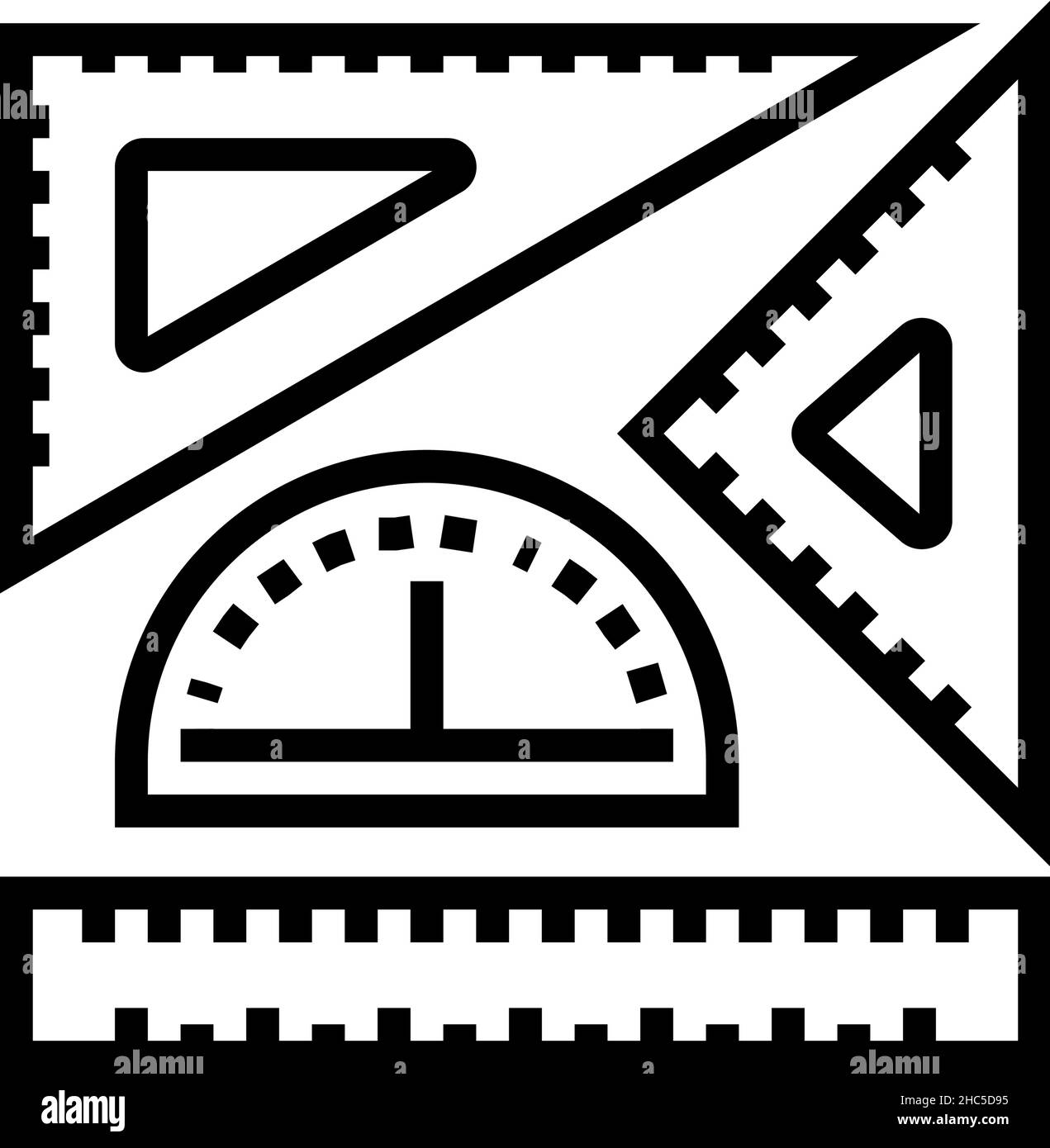 ruler stationery tool line icon vector illustration Stock Vector Image ...