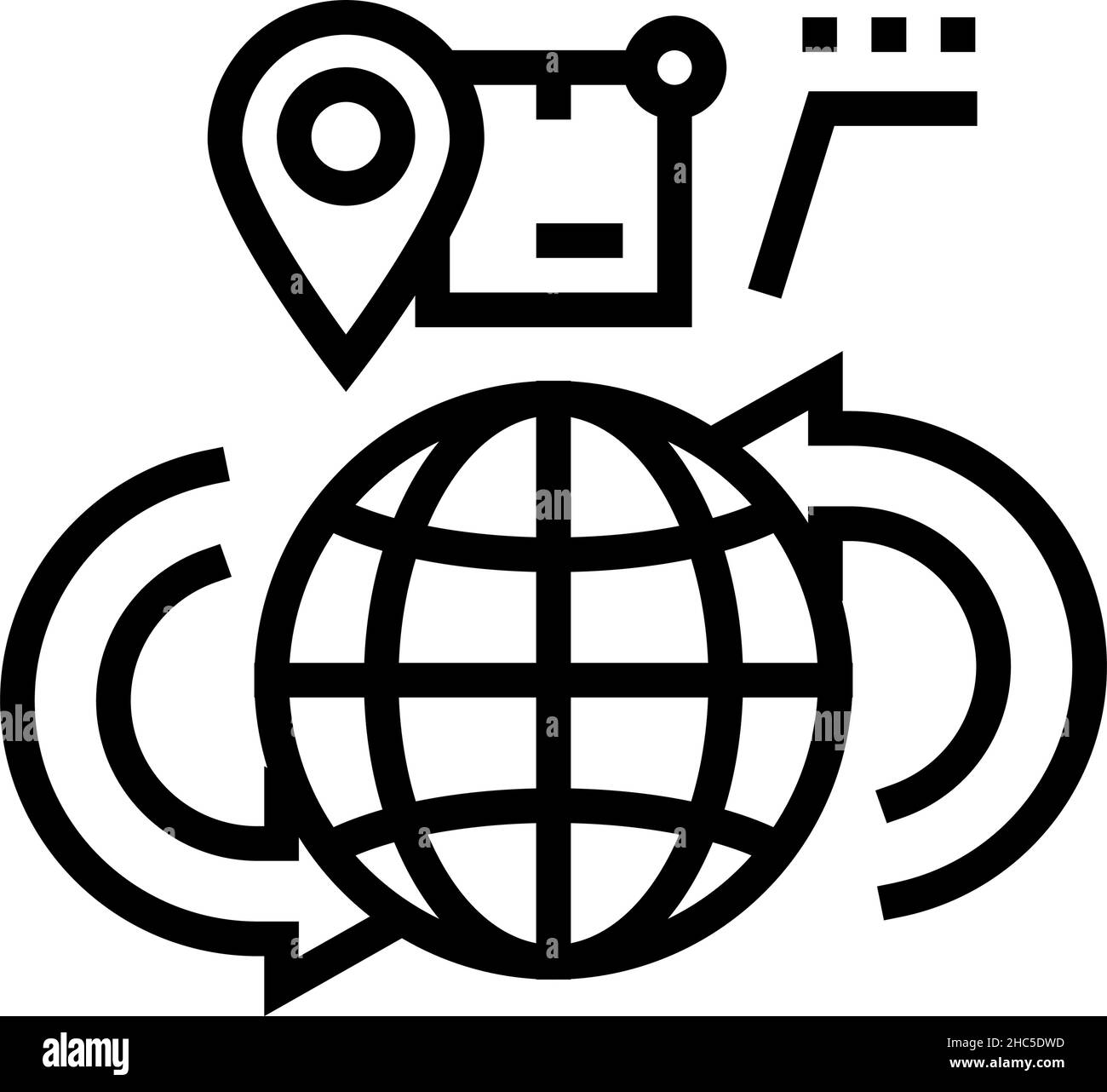 global shipment tracking line icon vector illustration Stock Vector ...