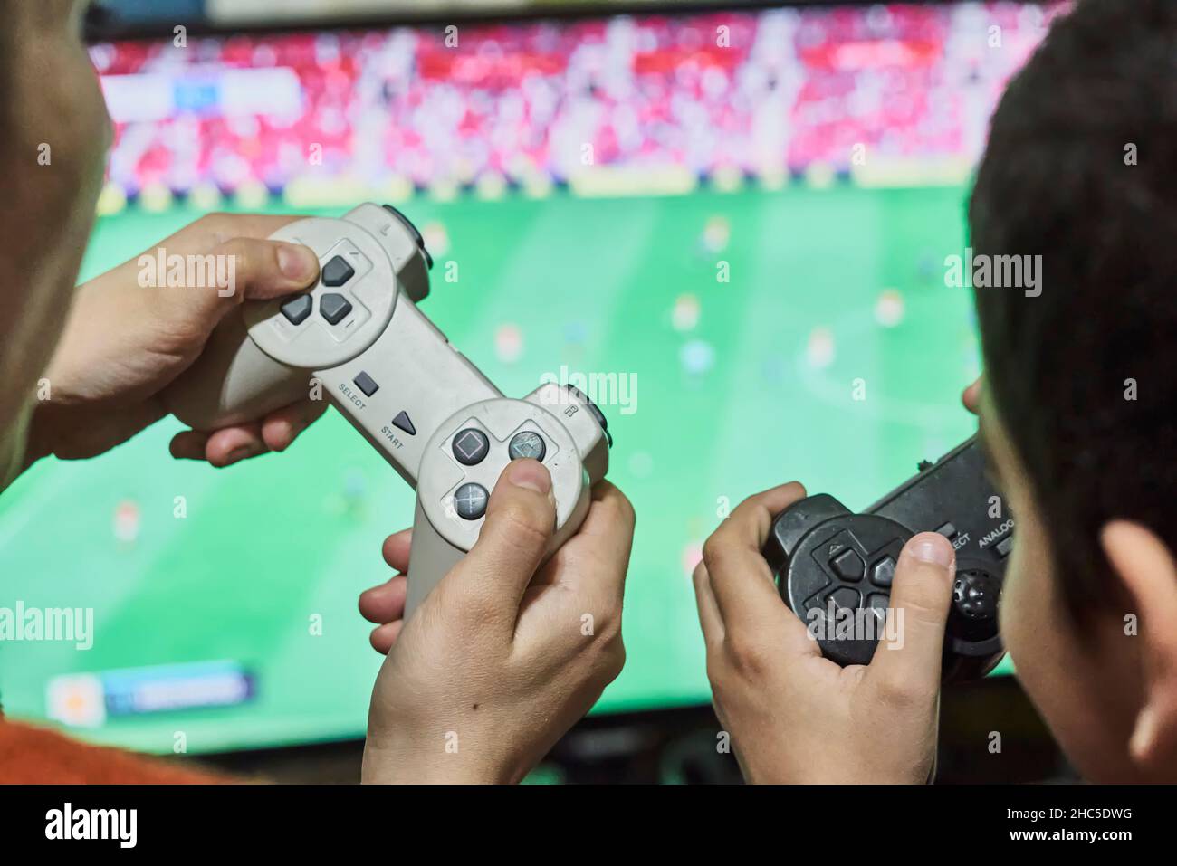 Los Angeles, USA - 21 November, 2021: A little boy playing soccer on a ...
