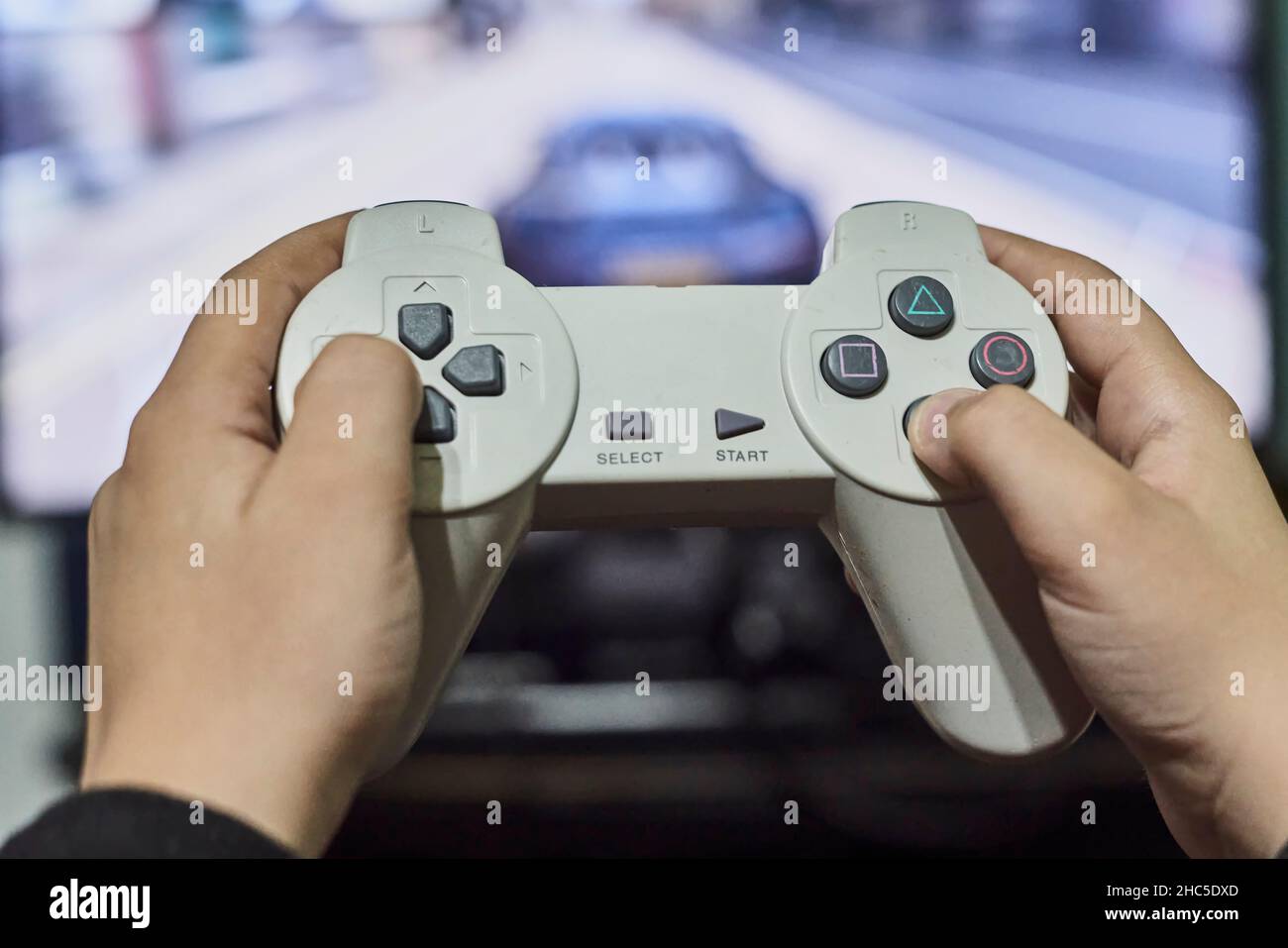 Los Angeles, USA - 21 November, 2021: Playing game on console. Gaming ...