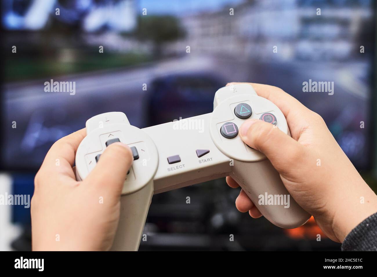 Los Angeles, USA - 21 November, 2021: Playing game on console. Gaming ...