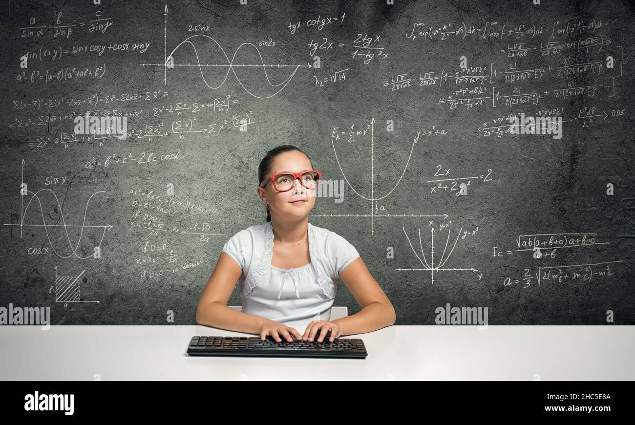 Little school genius Stock Photo - Alamy