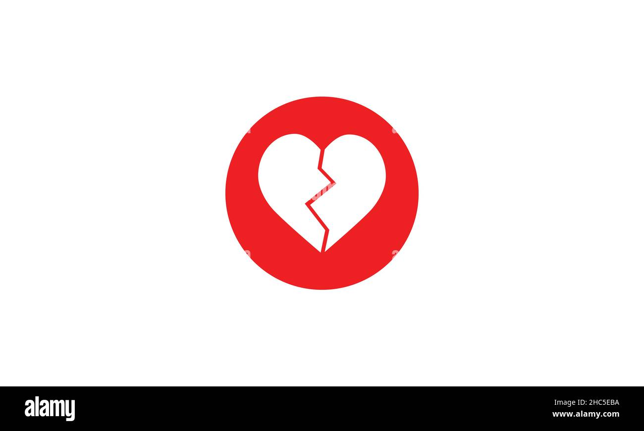 Broken heart symbol isolated vector icon Stock Vector Image & Art - Alamy