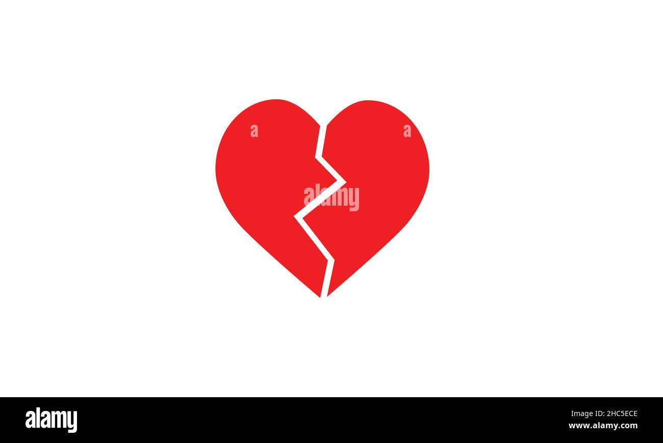 Broken heart symbol isolated vector icon Stock Vector Image & Art - Alamy
