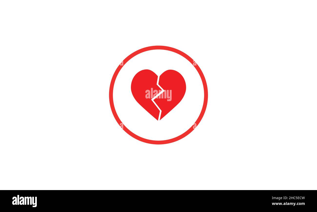 Broken heart symbol isolated vector icon Stock Vector Image & Art - Alamy