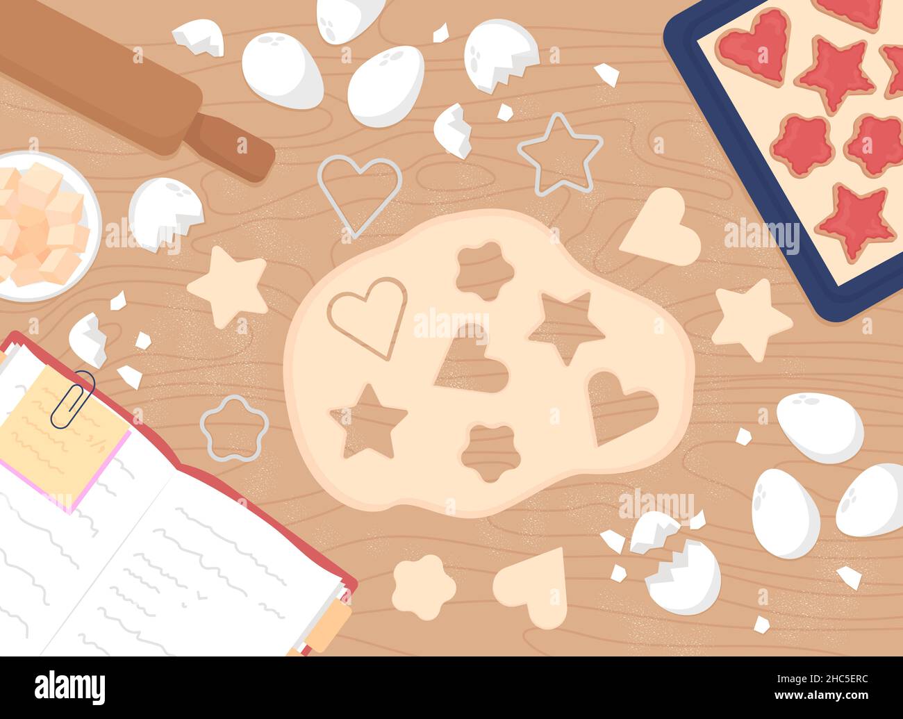 Baking cookies flat color vector illustration Stock Vector Image & Art ...