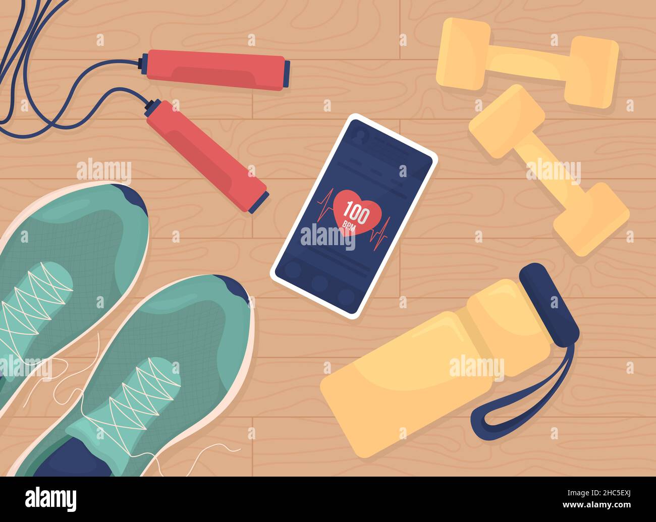 Dumbbells training shoes bottle Stock Vector Images - Alamy