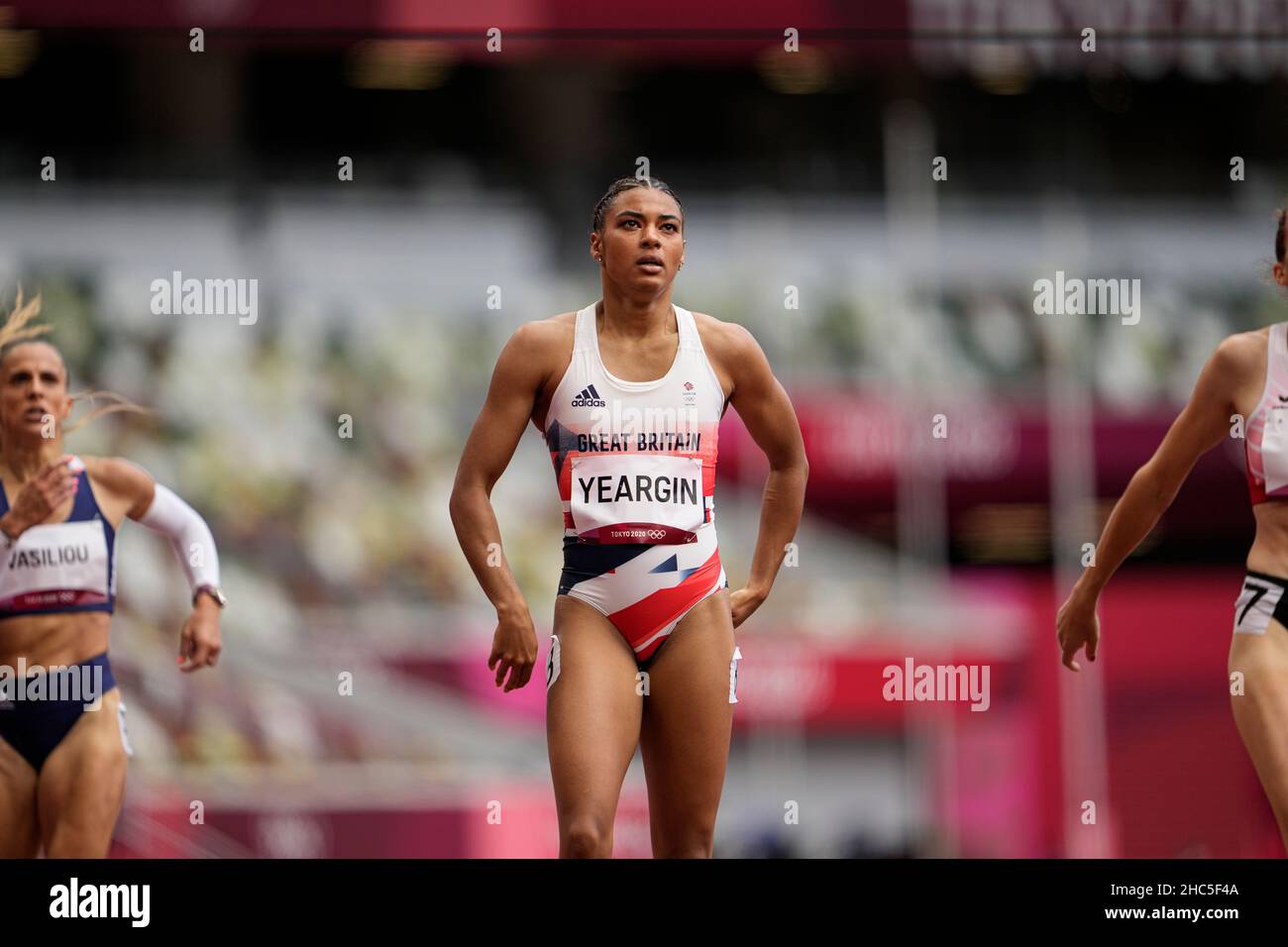 Nicole Yeargin participating in the semi-final of the 400 meters of the ...