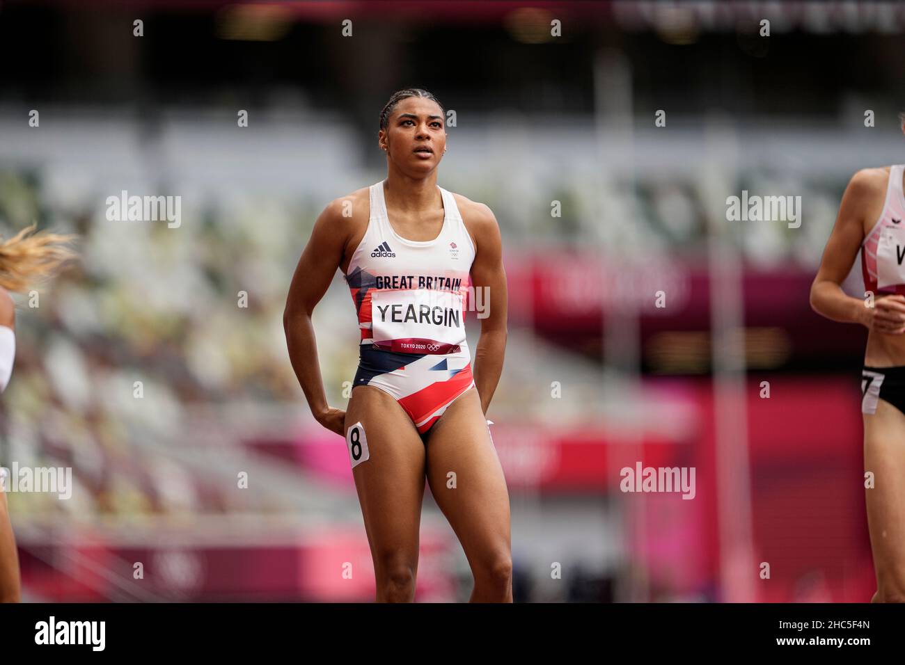 Nicole Yeargin participating in the semi-final of the 400 meters of the ...