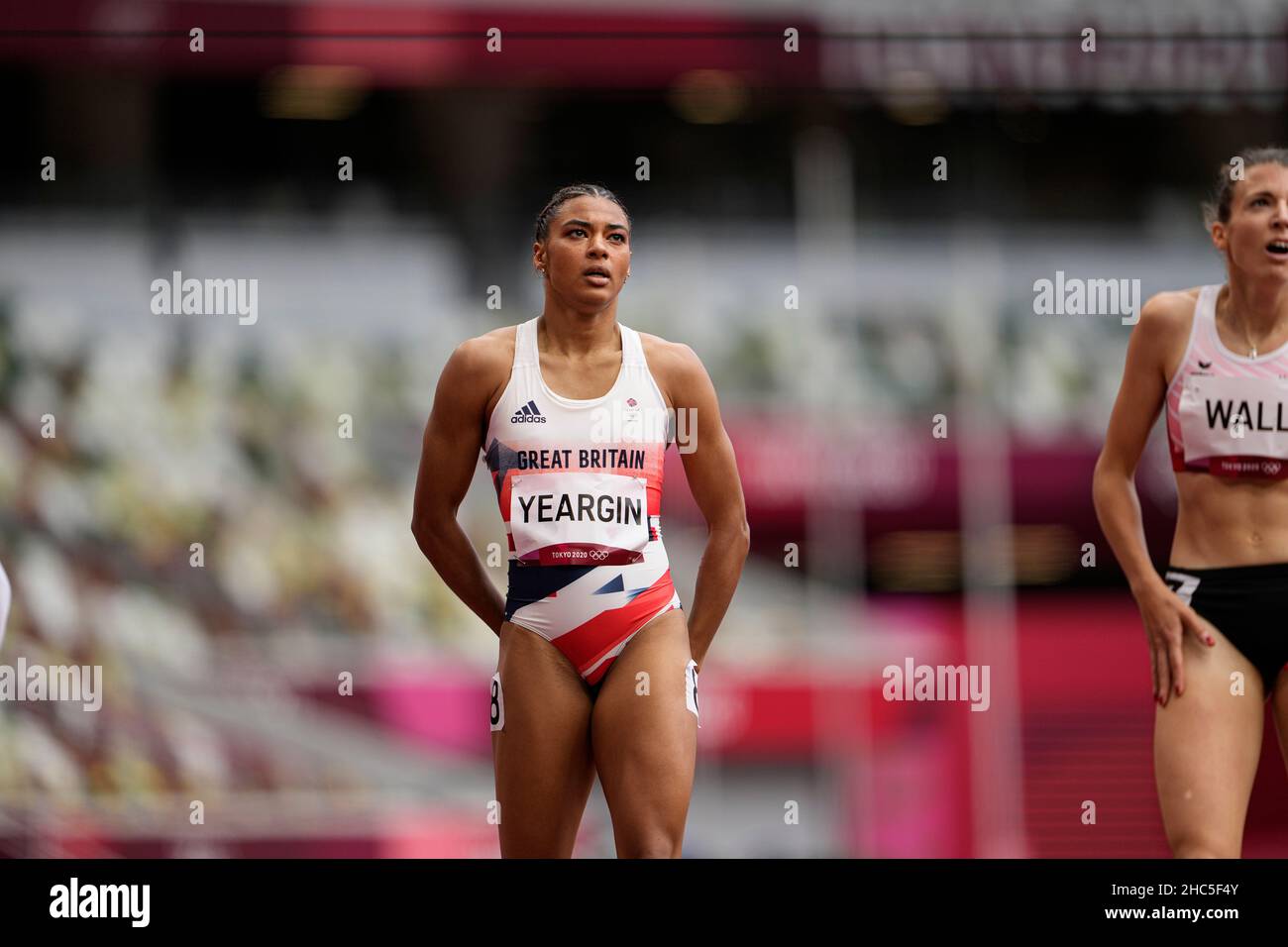 Nicole Yeargin participating in the semi-final of the 400 meters of the ...