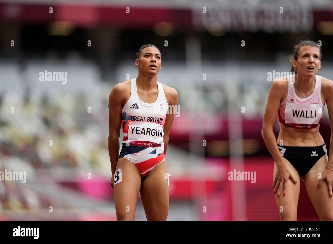 Nicole Yeargin participating in the semi-final of the 400 meters of the ...
