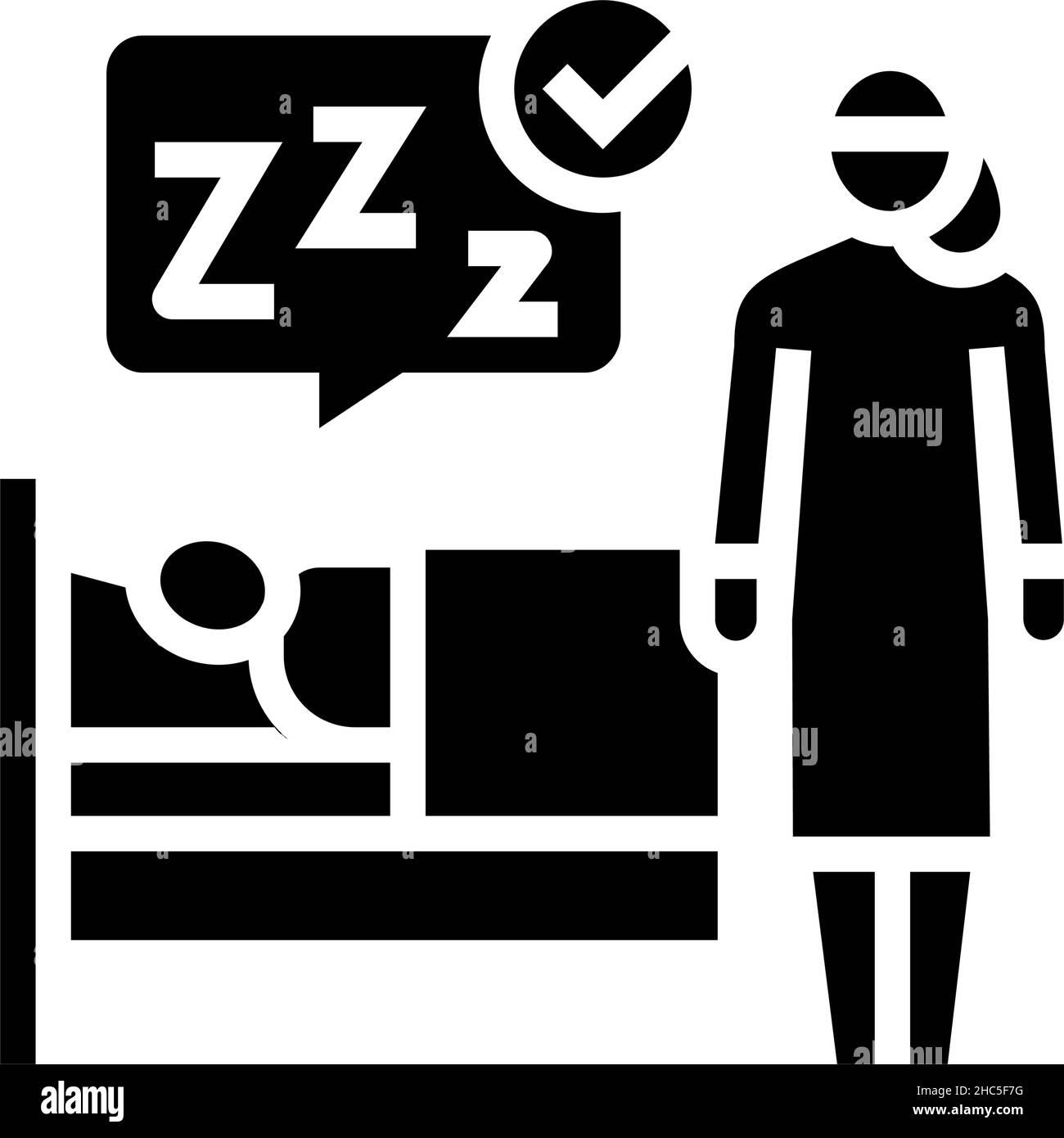 watching sleeping child glyph icon vector illustration Stock Vector ...
