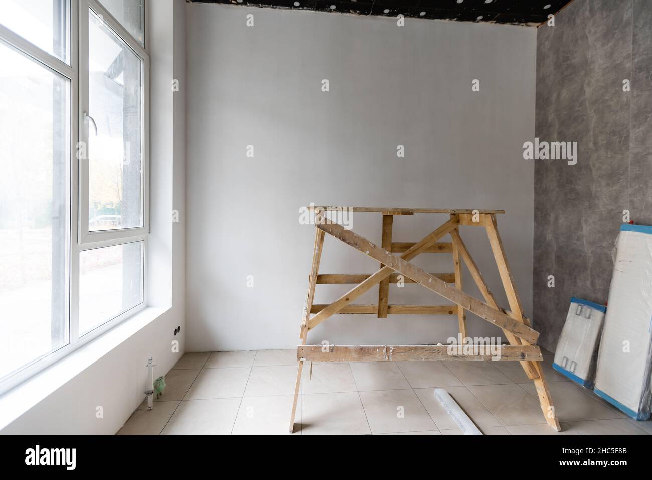 Interior of a house under construction. Renovation of an apartment ...