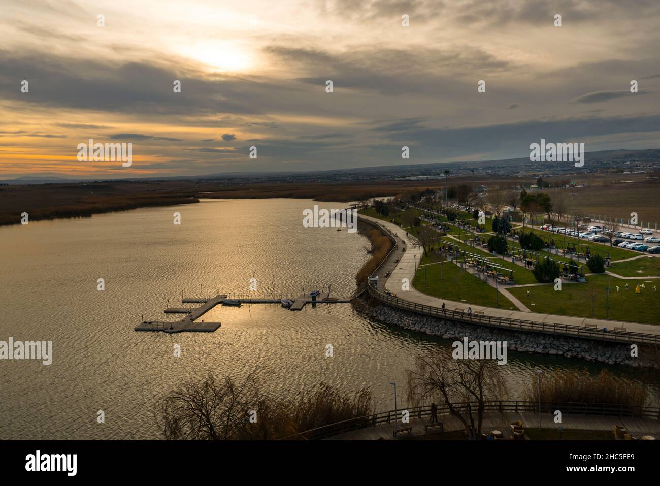 Ankara, Turkey - December 11 2021: Lake Mogan and barbecue park just ...