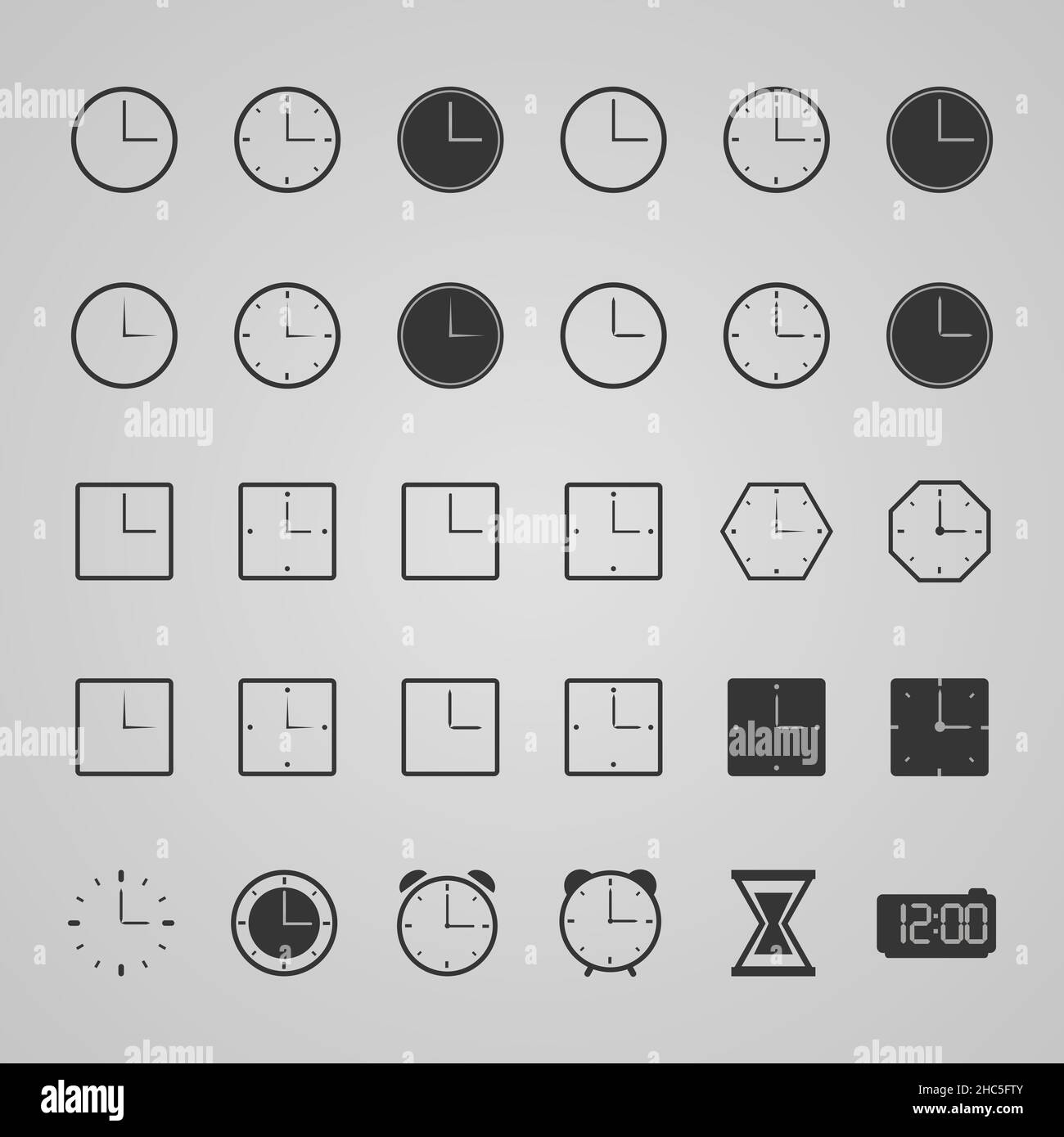 24 hour clock face illustration hi-res stock photography and images - Alamy