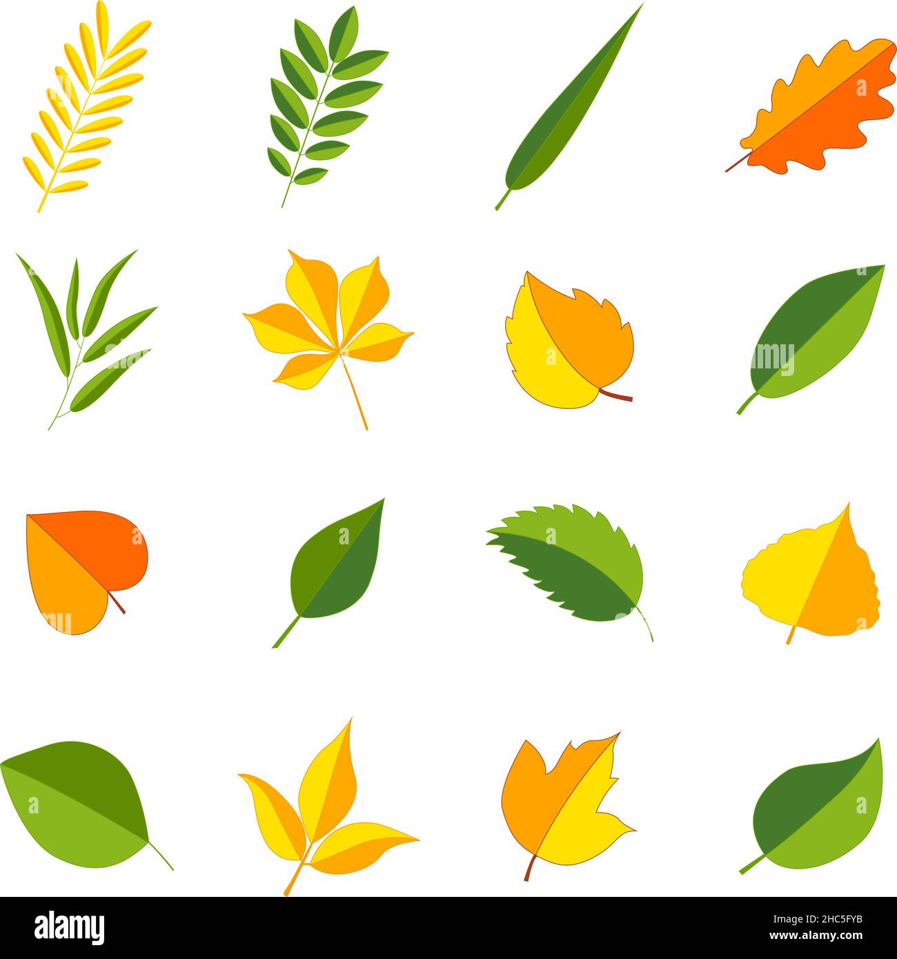 Set of colorful leaves, vector illustration Stock Vector Image & Art ...