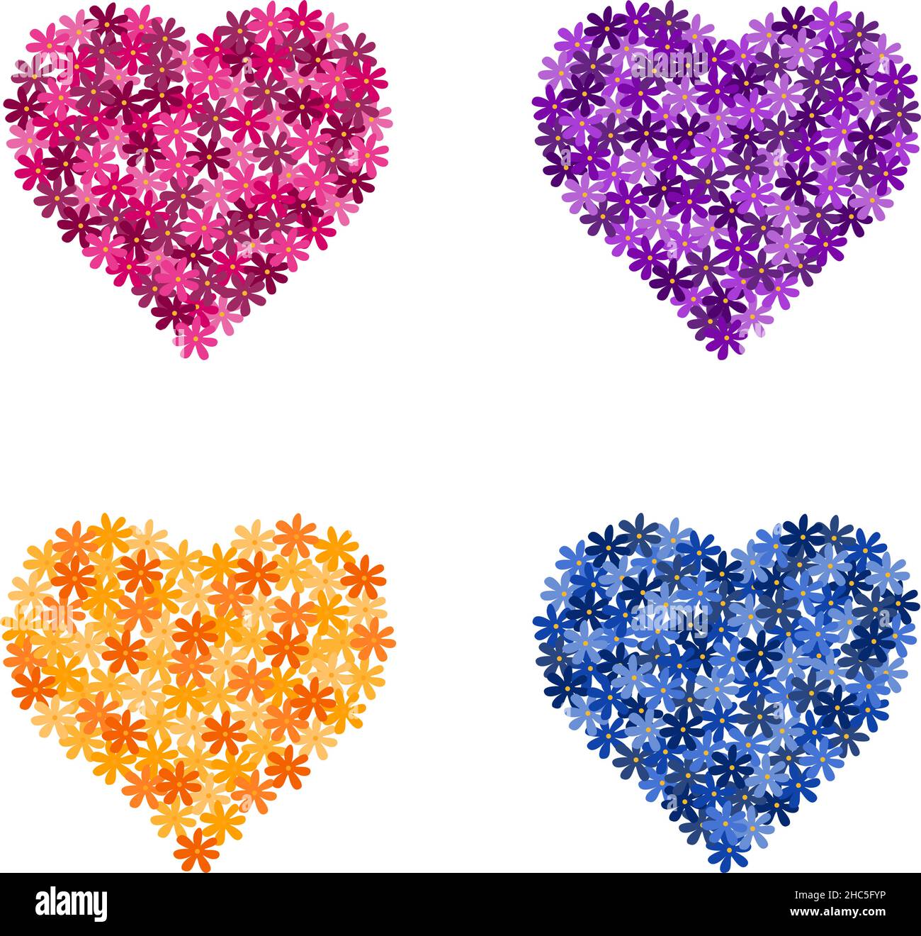 Set of flower hearts, vector illustration Stock Vector Image & Art - Alamy