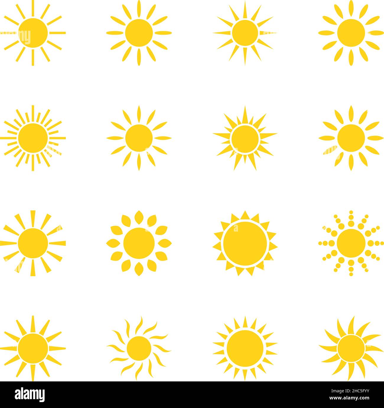 Set of icons sun, vector illustration Stock Vector Image & Art - Alamy