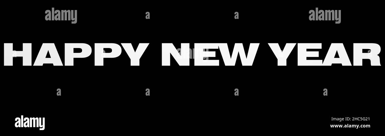 Happy New Year - 2d words rendered isolated - 3d rendering Stock Photo ...