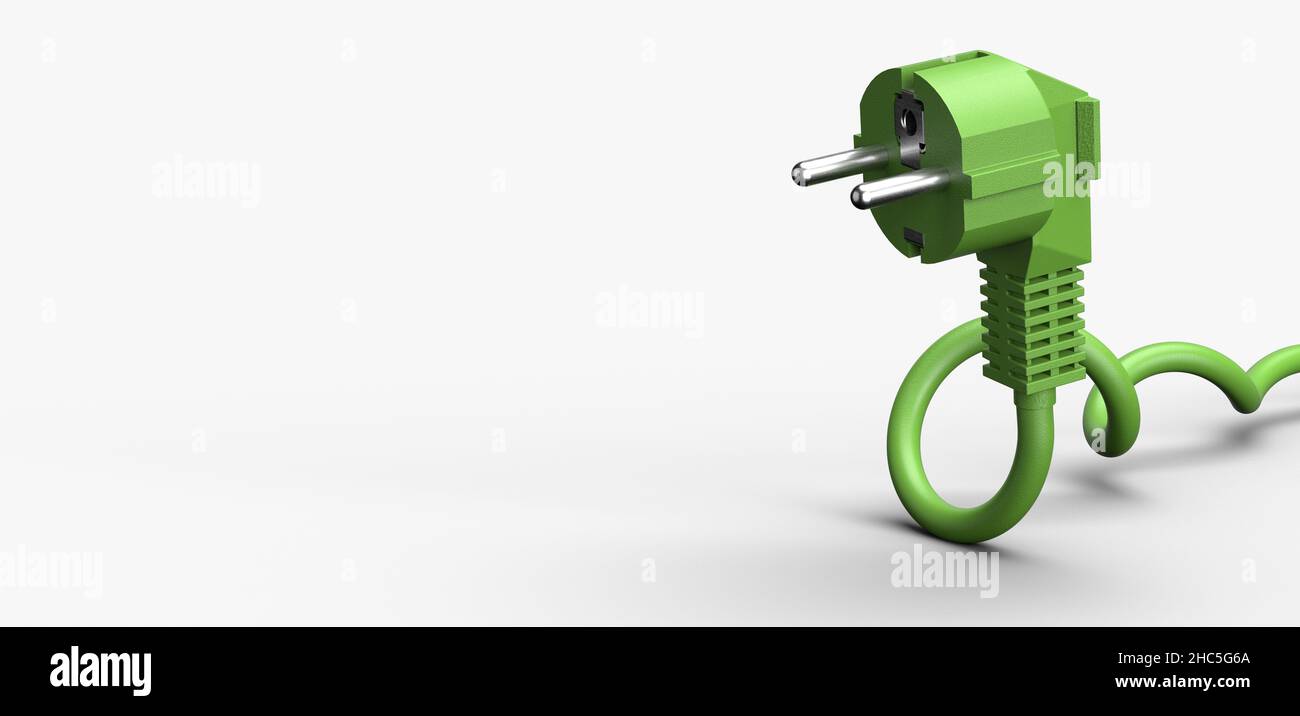 A 3D rendering of a plug with wire on a white background Stock Photo ...