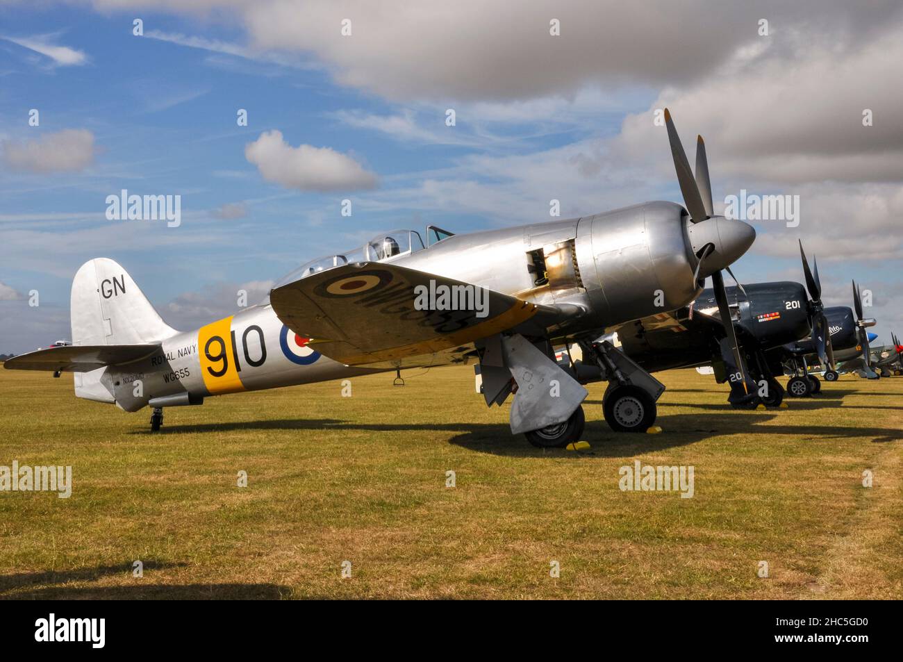 Hawker Sea Fury T.20 Second World War fighter plane WG655, with vintage ...