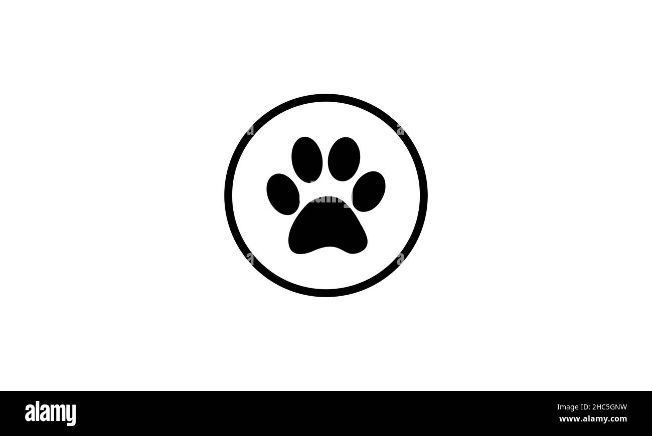 dog paw icon,circle with paw print,animal paw vector illustration Stock ...