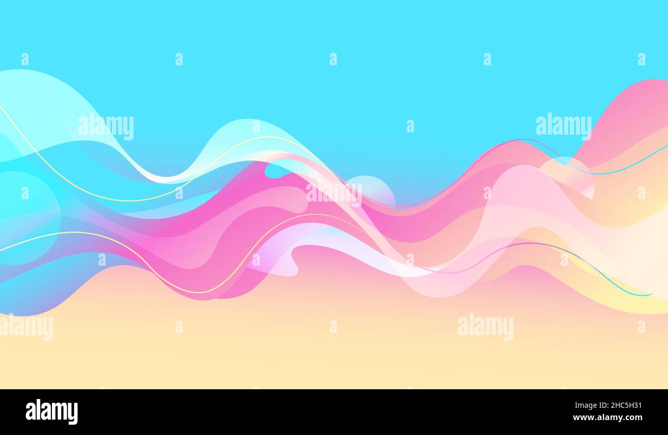Modern colorful flow poster. Wave Liquid shape color paint. Moving ...