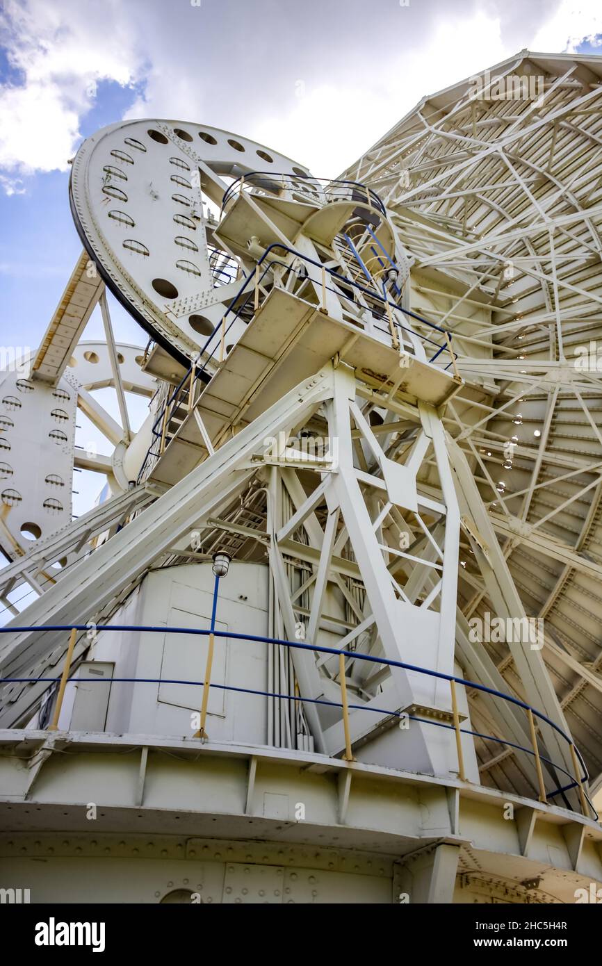 Radio telescopic antenna round, back side with mechanism, radio ...