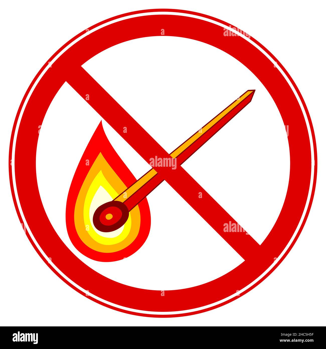 Burning match prohibition sign illustration Stock Vector Image & Art ...