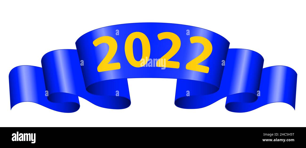 Illustration of an abstract 2022 new year decorative ribbon Stock ...