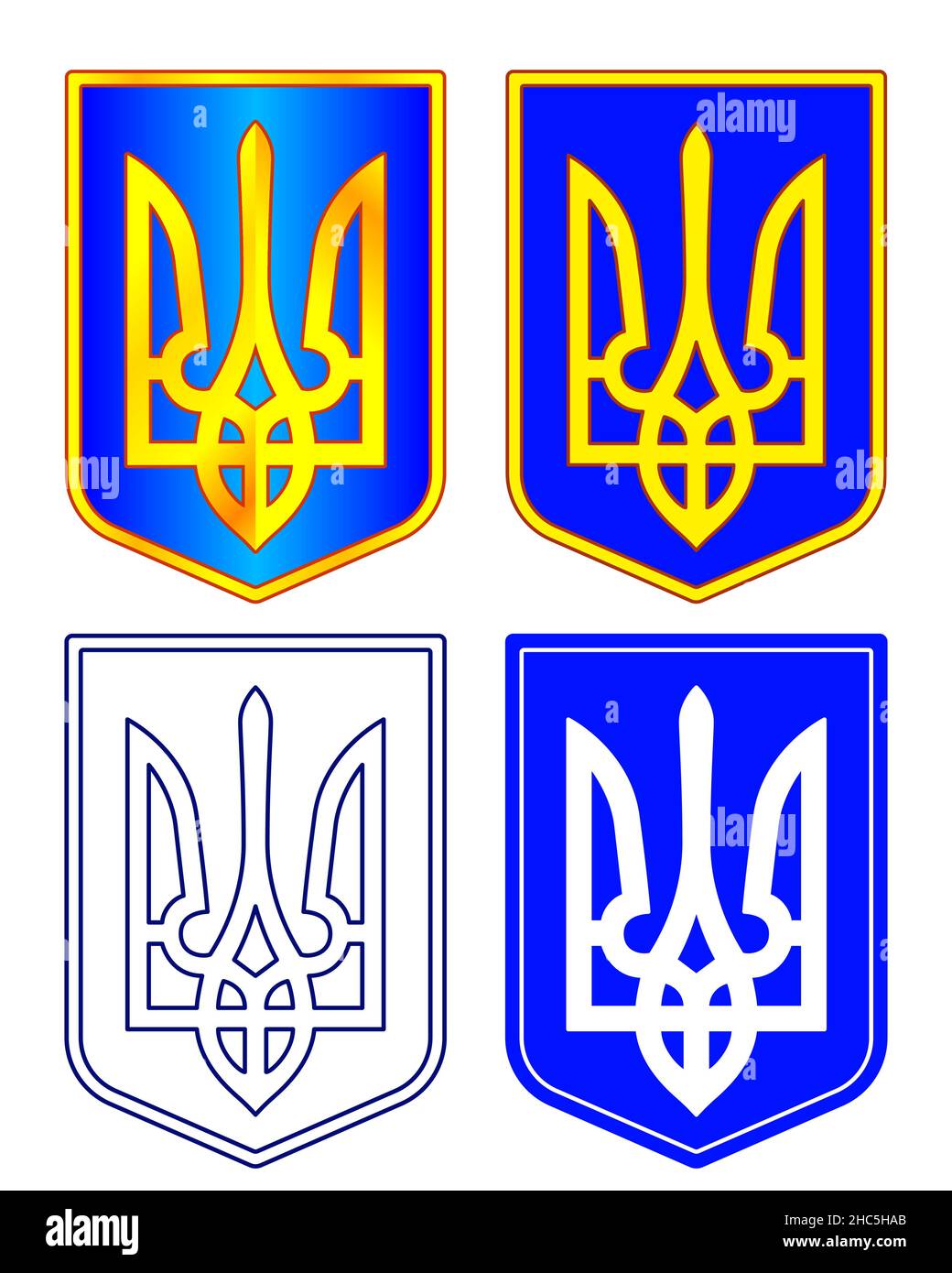 Illustration of coat of arms of Ukraine set Stock Vector Image & Art ...