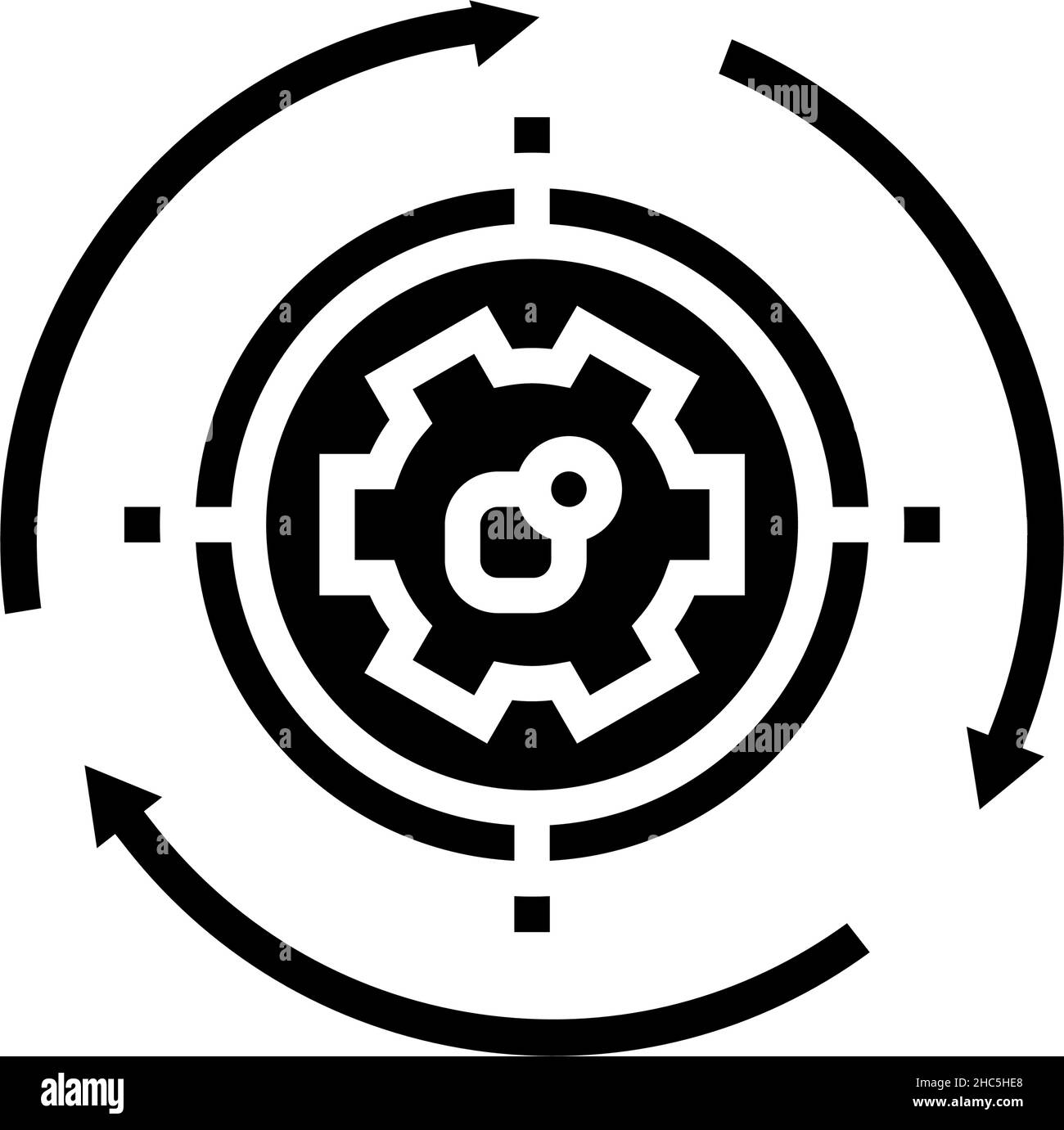 system working process glyph icon vector illustration Stock Vector ...