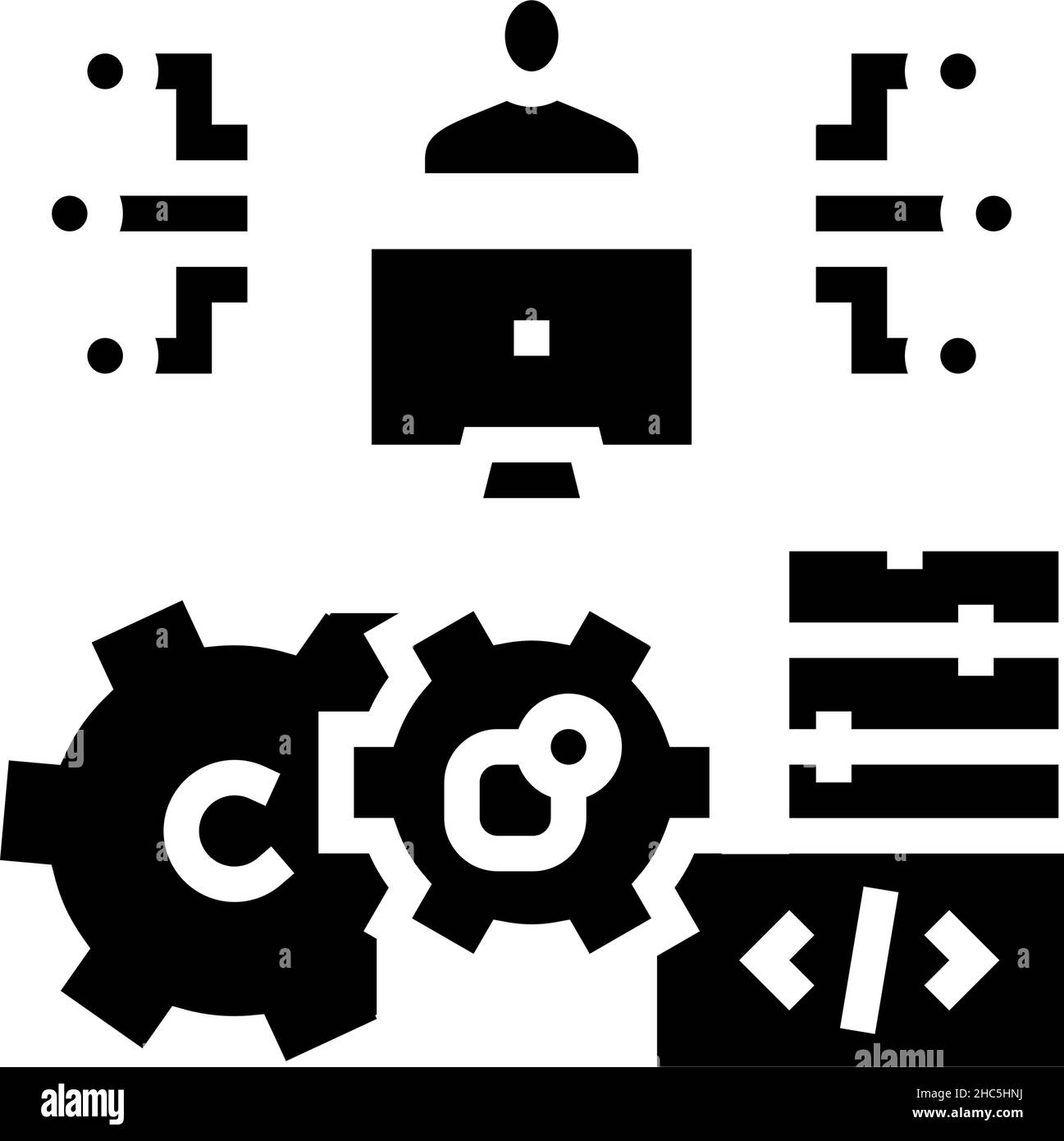 development erp software glyph icon vector illustration Stock Vector ...