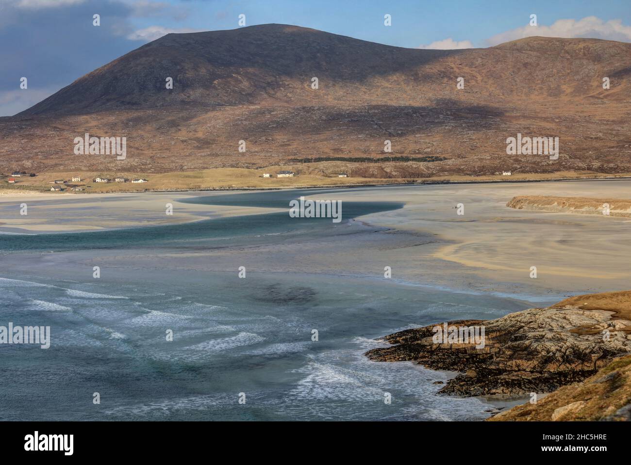 The west coast of the Isle of Harris - rugged headlands and sandy bays ...