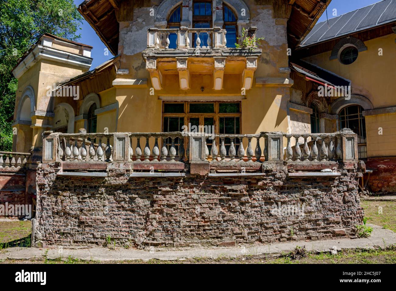 Facade of the historic building of manor Turliki, built in 1899 ...