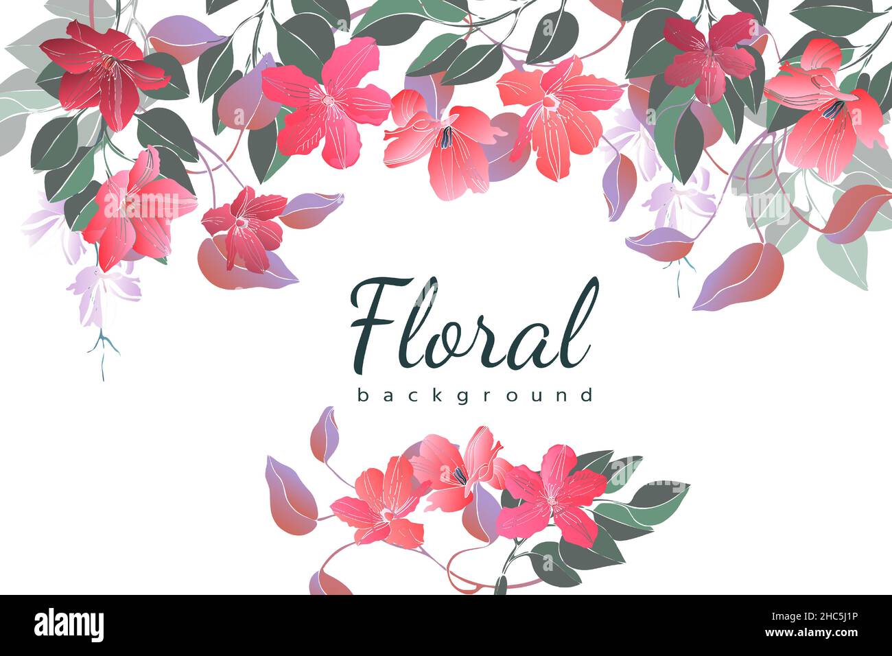Vector floral background. Card with garden flowers Stock Vector Image ...
