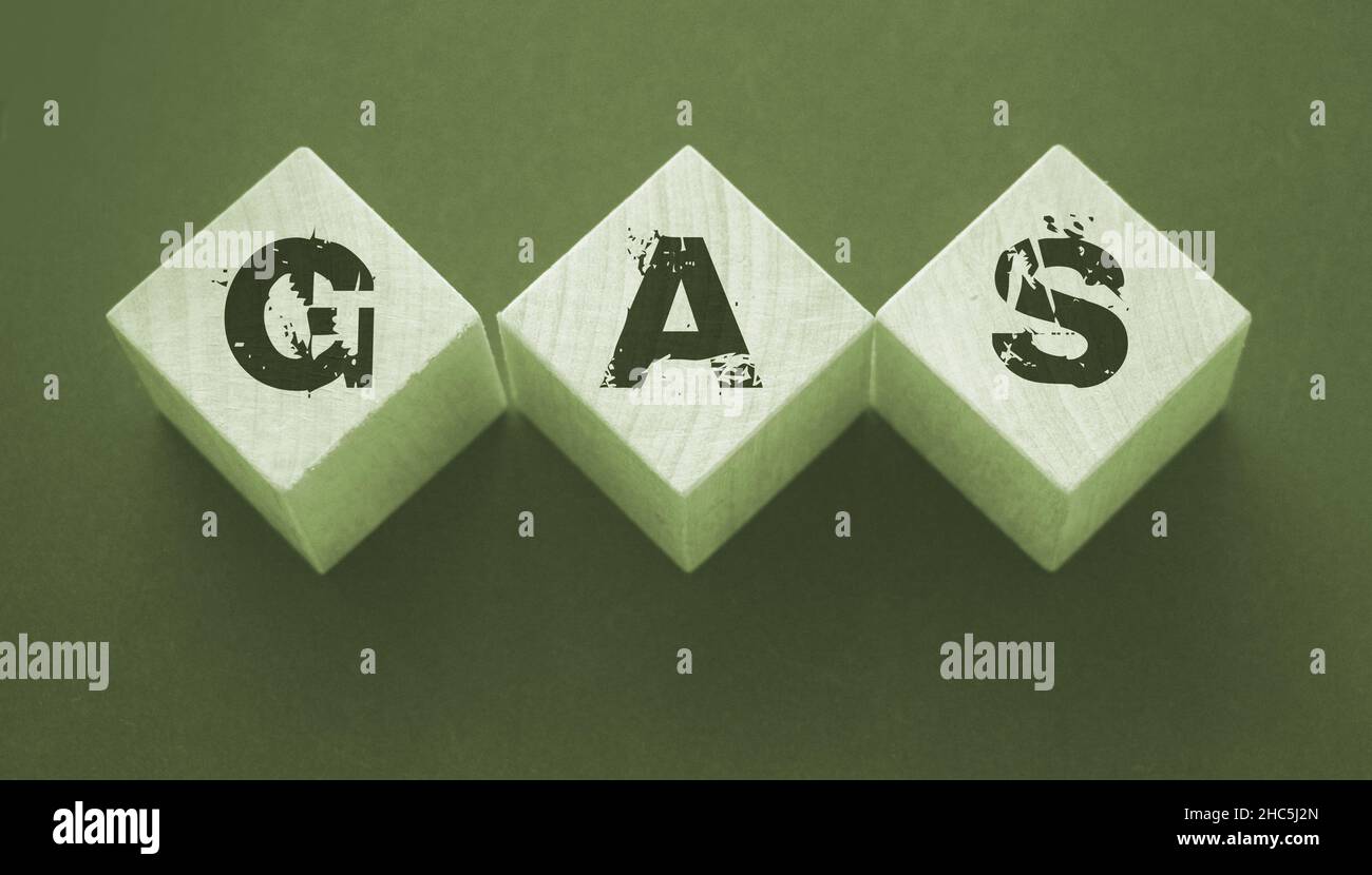 Wooden cubes gas decrease hi-res stock photography and images - Alamy