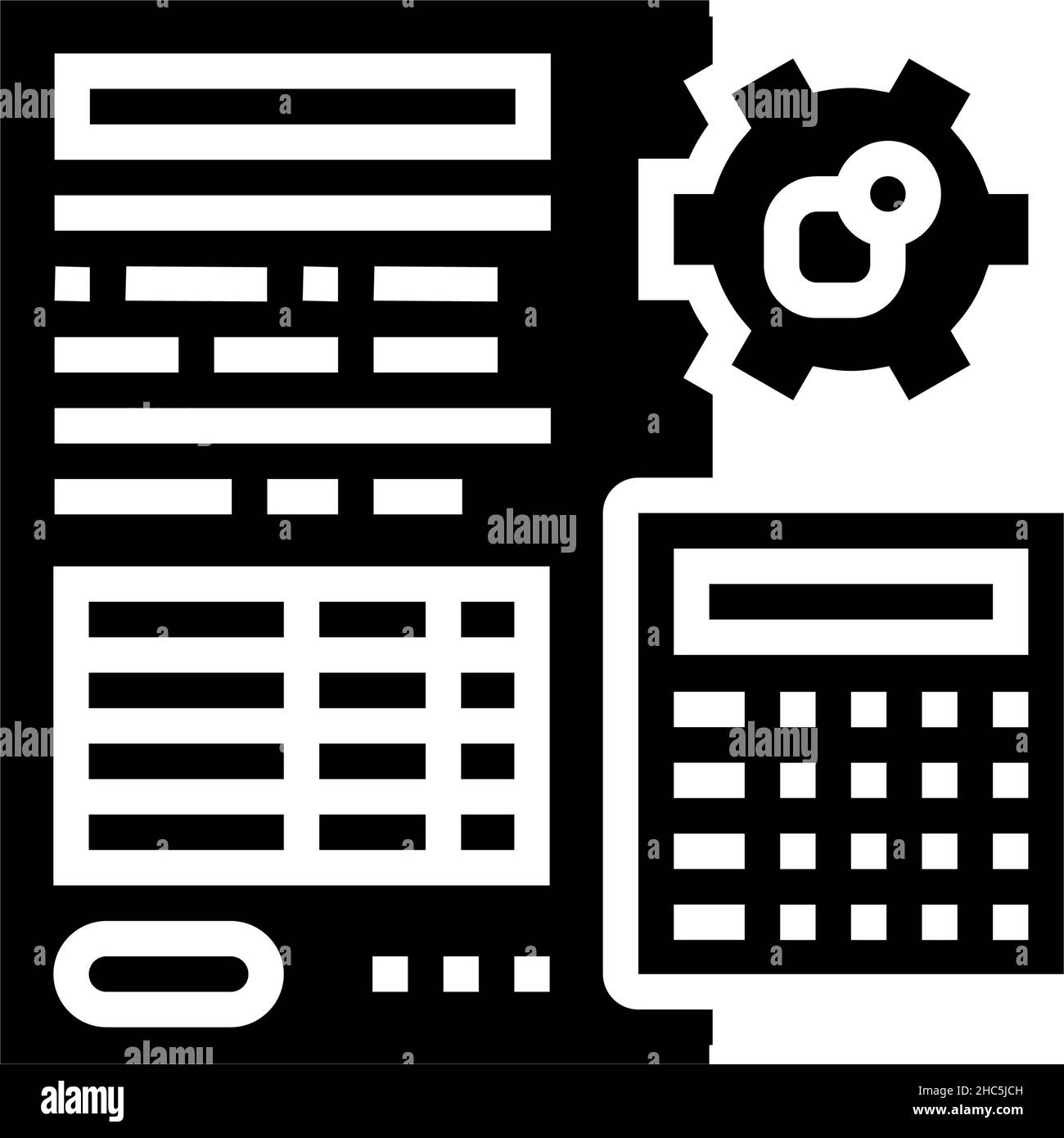 accounting erp finance occupation glyph icon vector illustration Stock ...