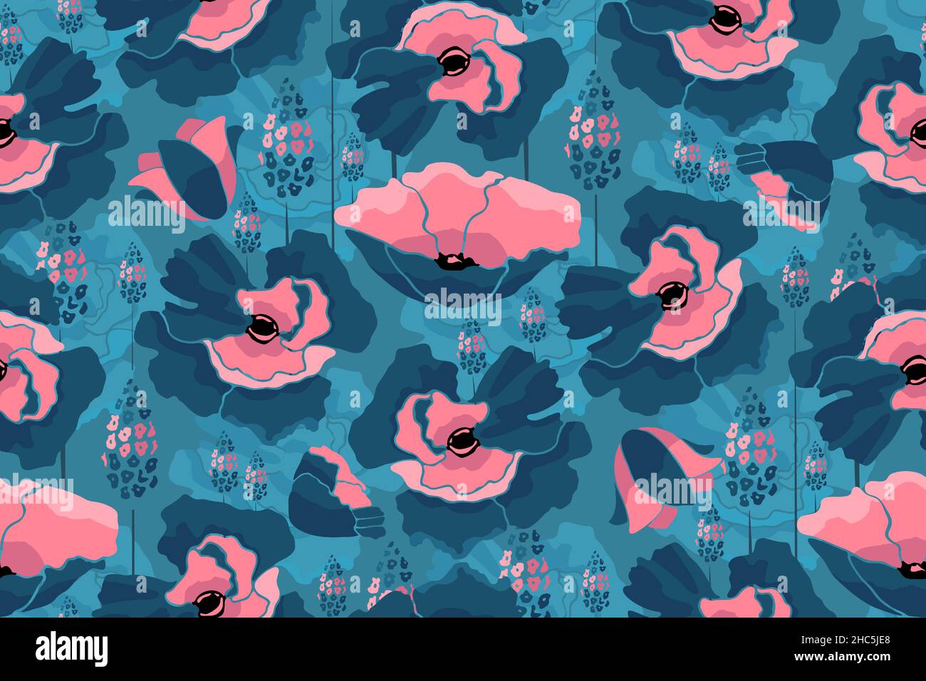 Vector floral tile pattern. Seamless flowers background Stock Vector ...