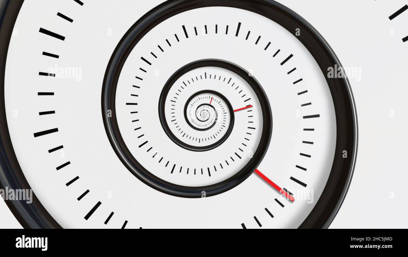 Moving time spiral. Spiral Clock Seamless Infinite Zoom Motion ...