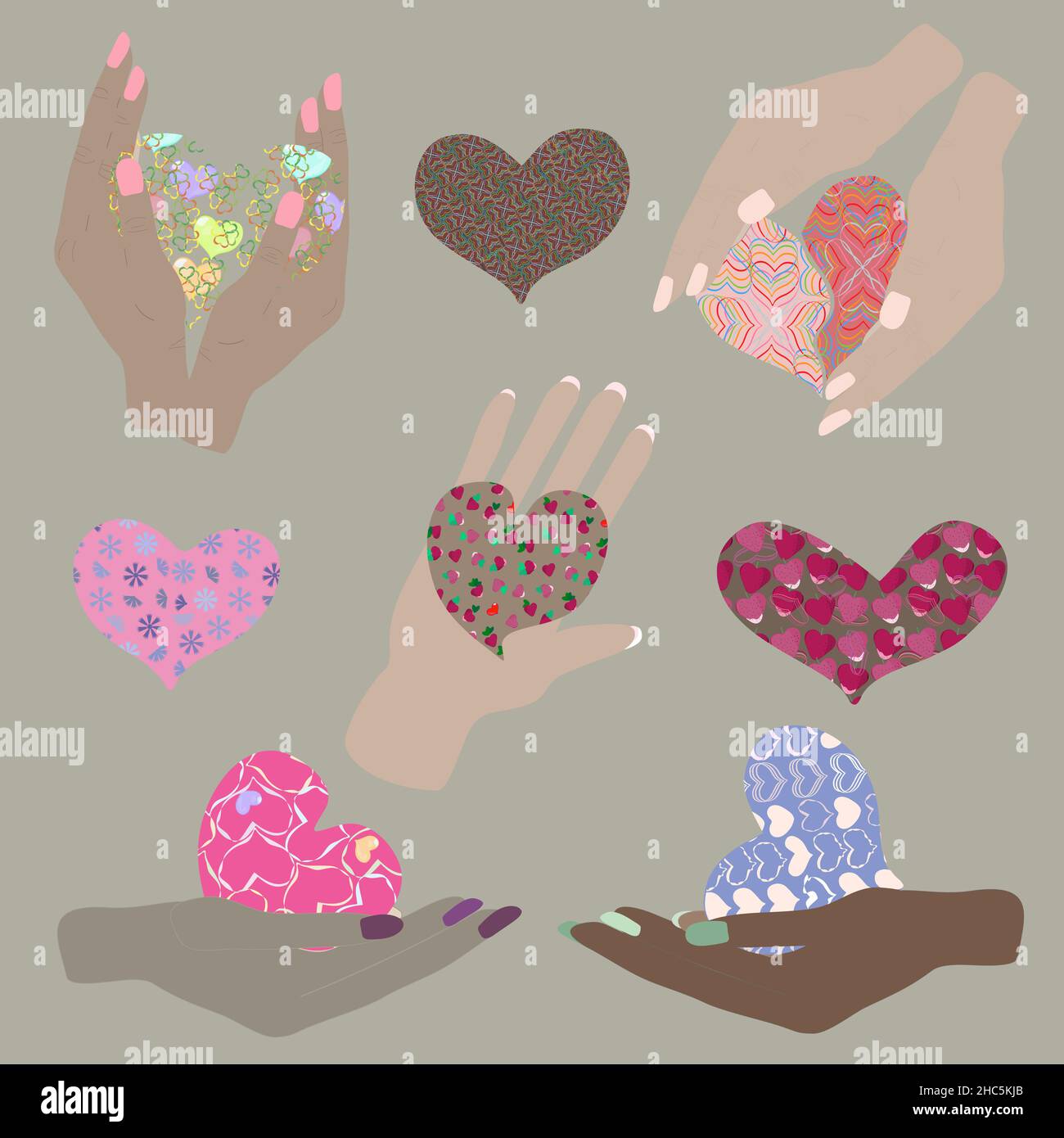 Heart in palms Stock Vector Images - Alamy